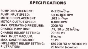 Sundstrand 15 Series – Different Types of Pumps For This Unit | Hydrostatic Transmission Service